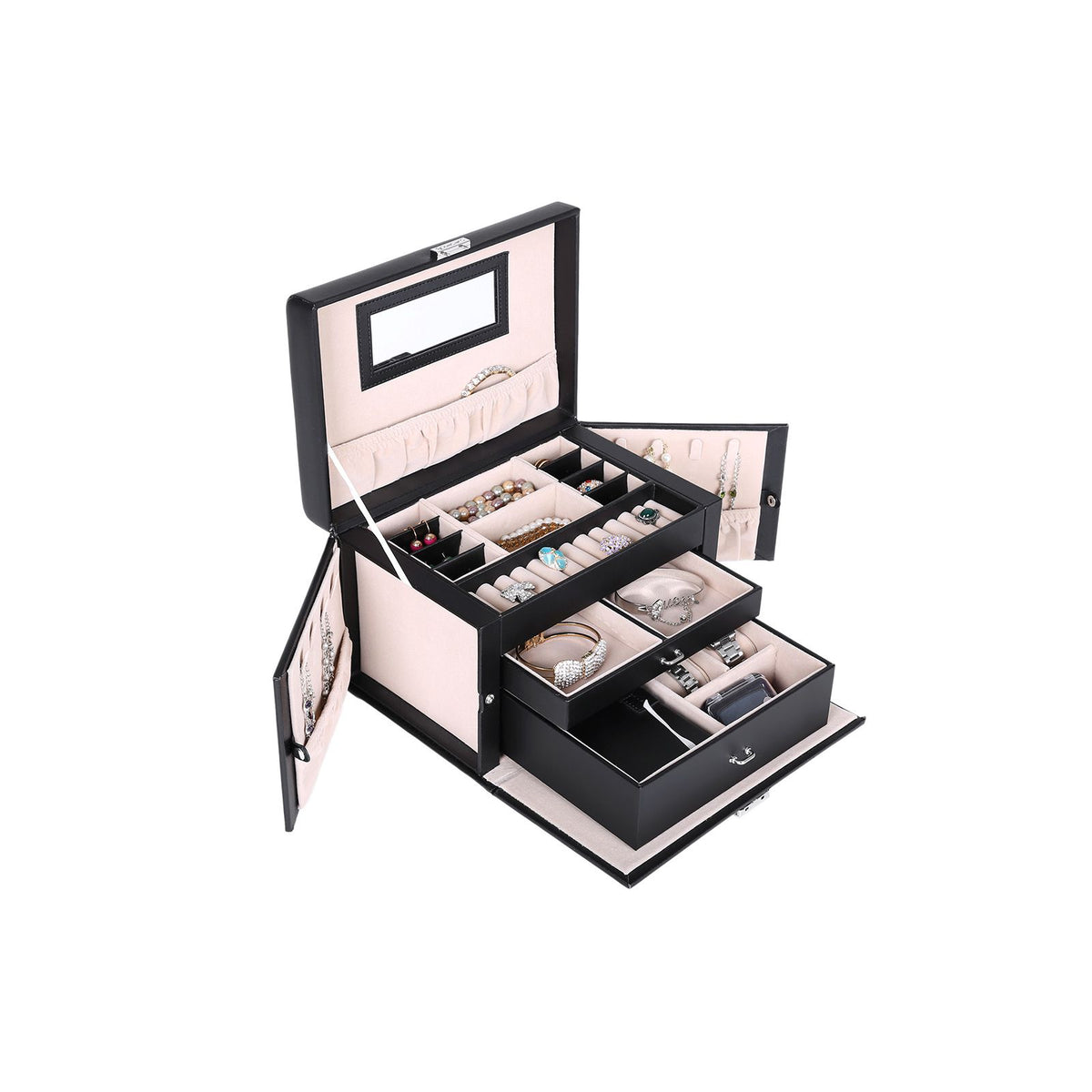 SONGMICS Caja Joyero con Espejo y Cajones | SONGMICS HOME